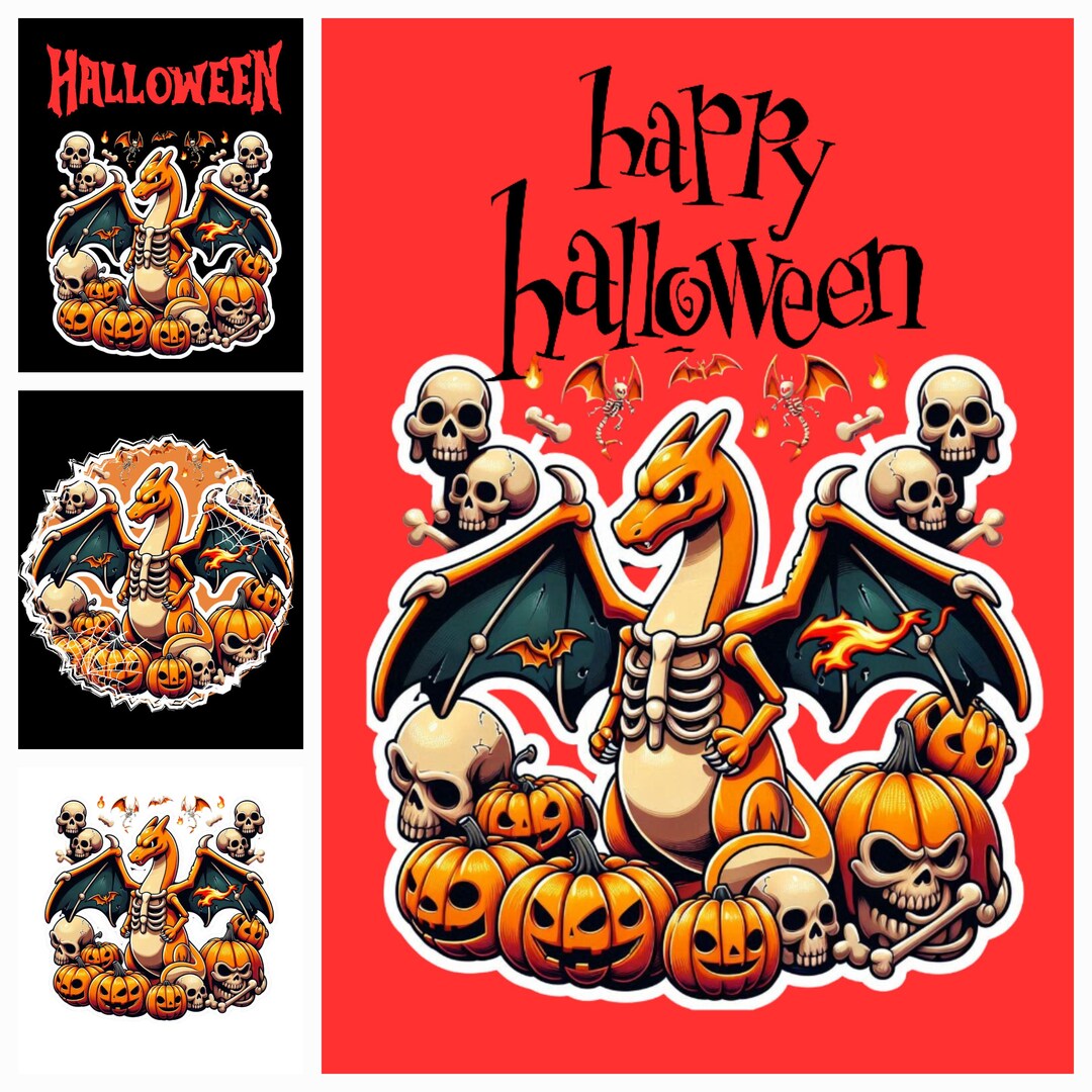 Orange Halloween Charizard Bundle 1. PNG SVG Download. Use: Tshirts ...