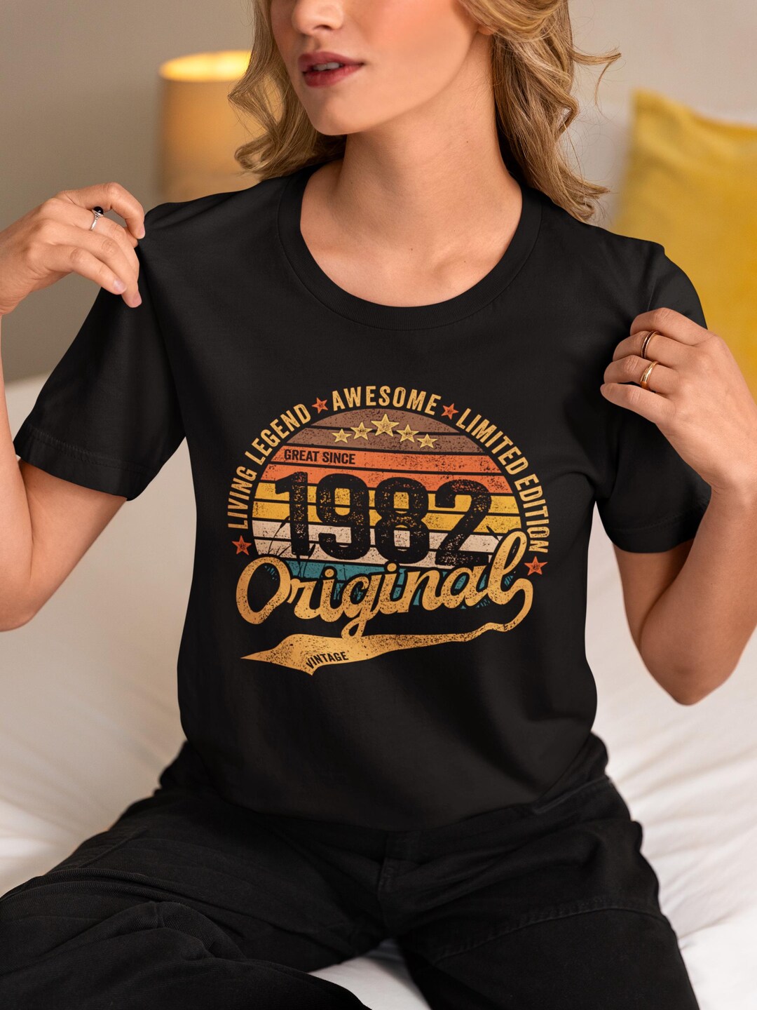 1982 Vintage T-shirt, 1982 Birth Year Number Shirt, 42th Birthday Gift ...