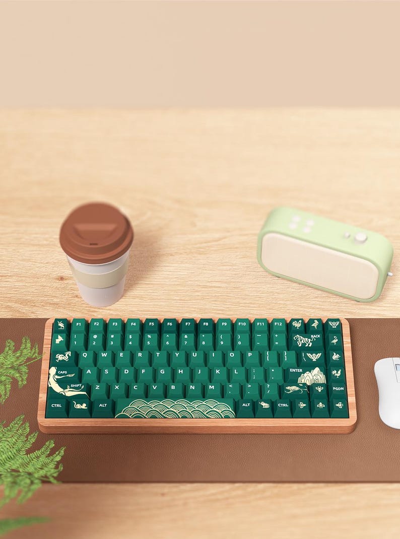 Animal Forest Green Color Keycaps | Cherry Profile for Mechanical ...