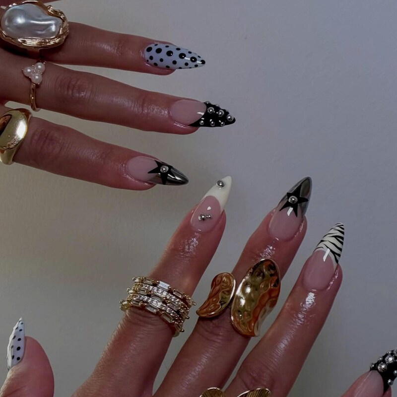 Fall Stripes Nails - Etsy