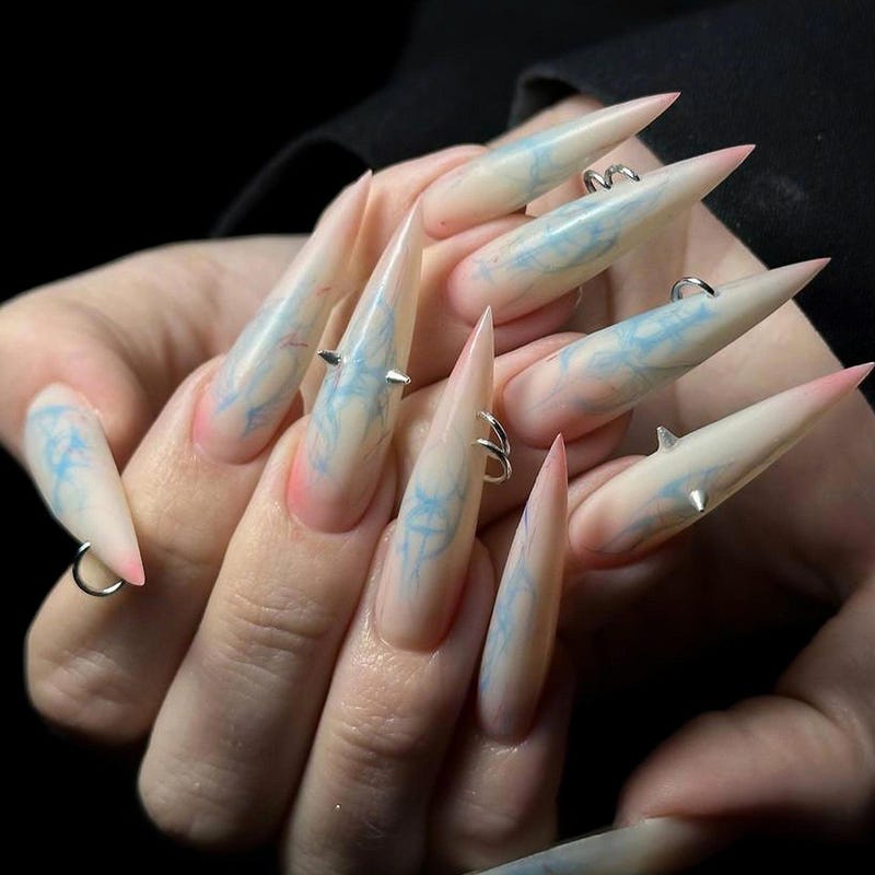 Goth Extra Long Nails - Etsy