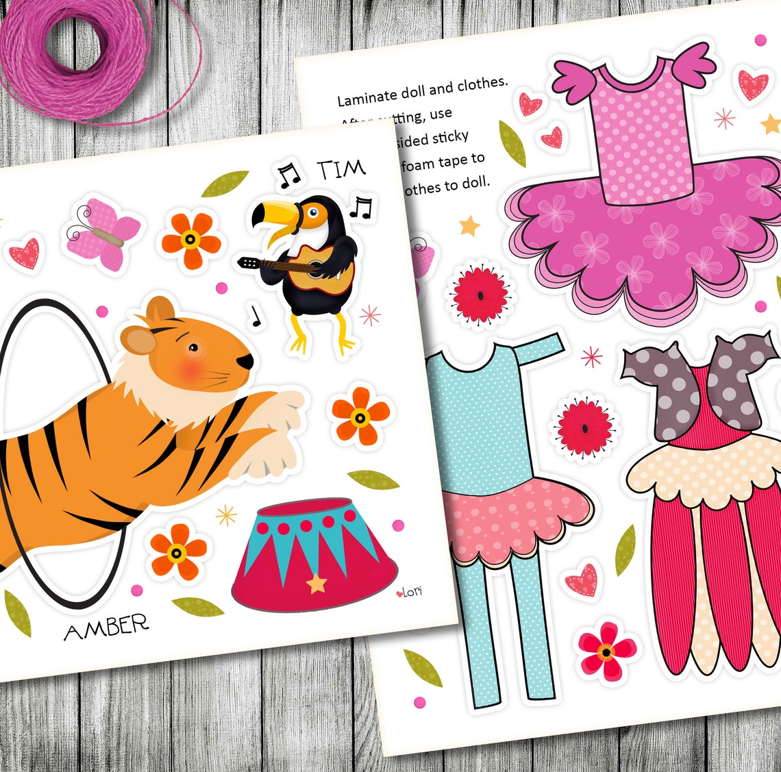 Circus Paper Dolls, Paper Doll Book, Kids Craft Kit, Kids Travel ...
