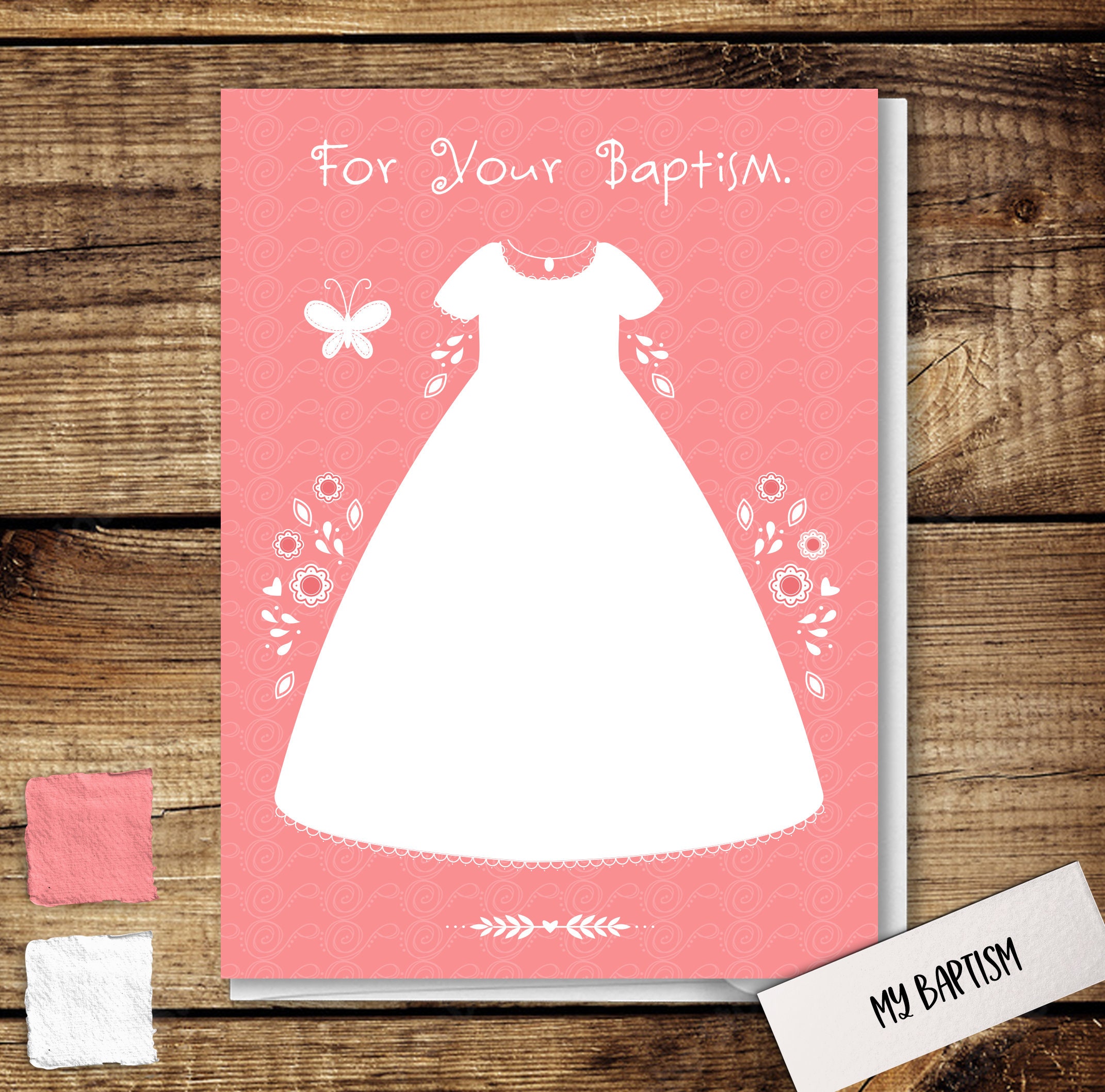 Girl Baptism Card, Baptism Dress, Baptism, Card for Baptism - Etsy