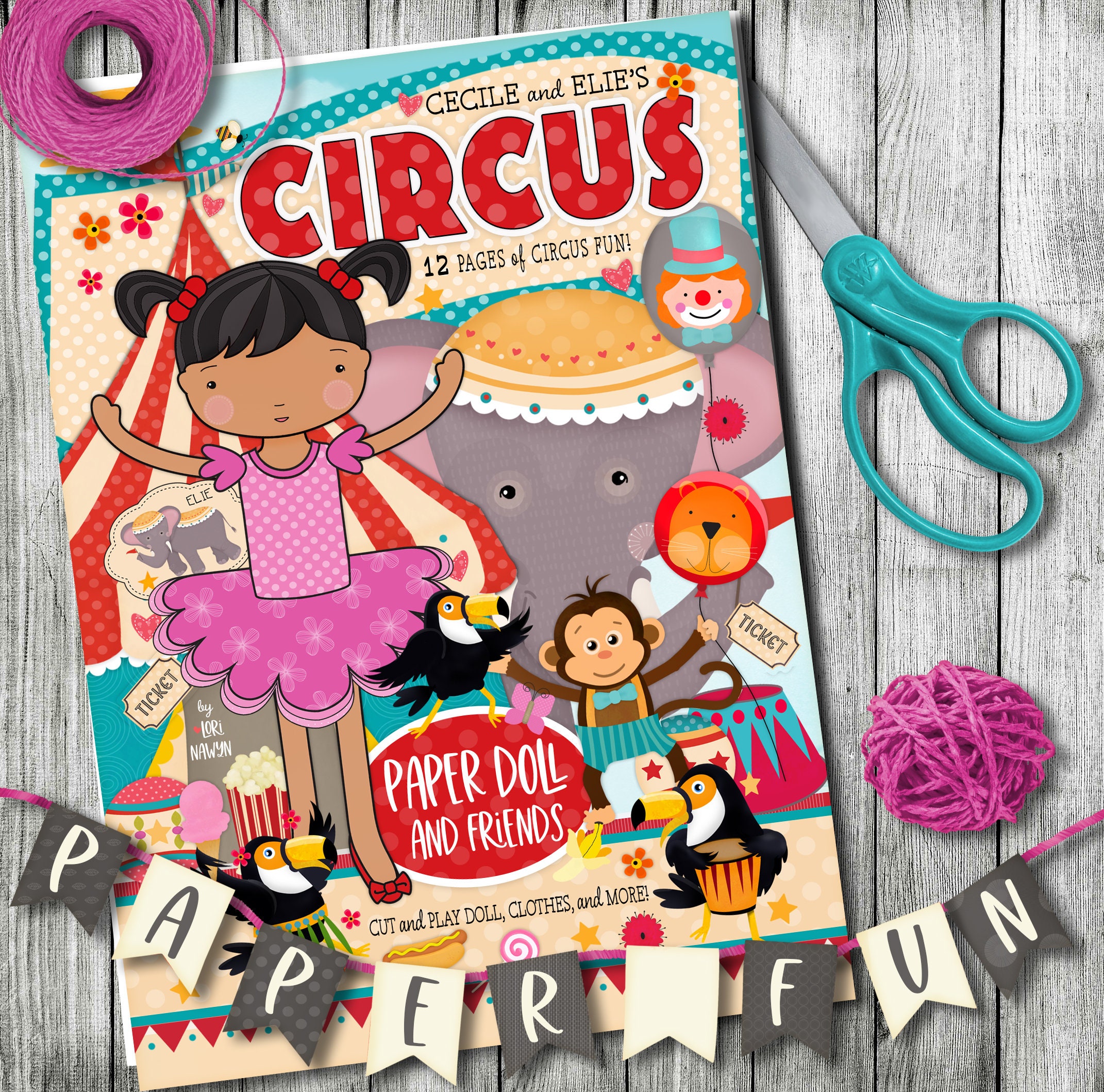 Circus Paper Dolls, Paper Doll Book, Kids Craft Kit, Kids Travel ...