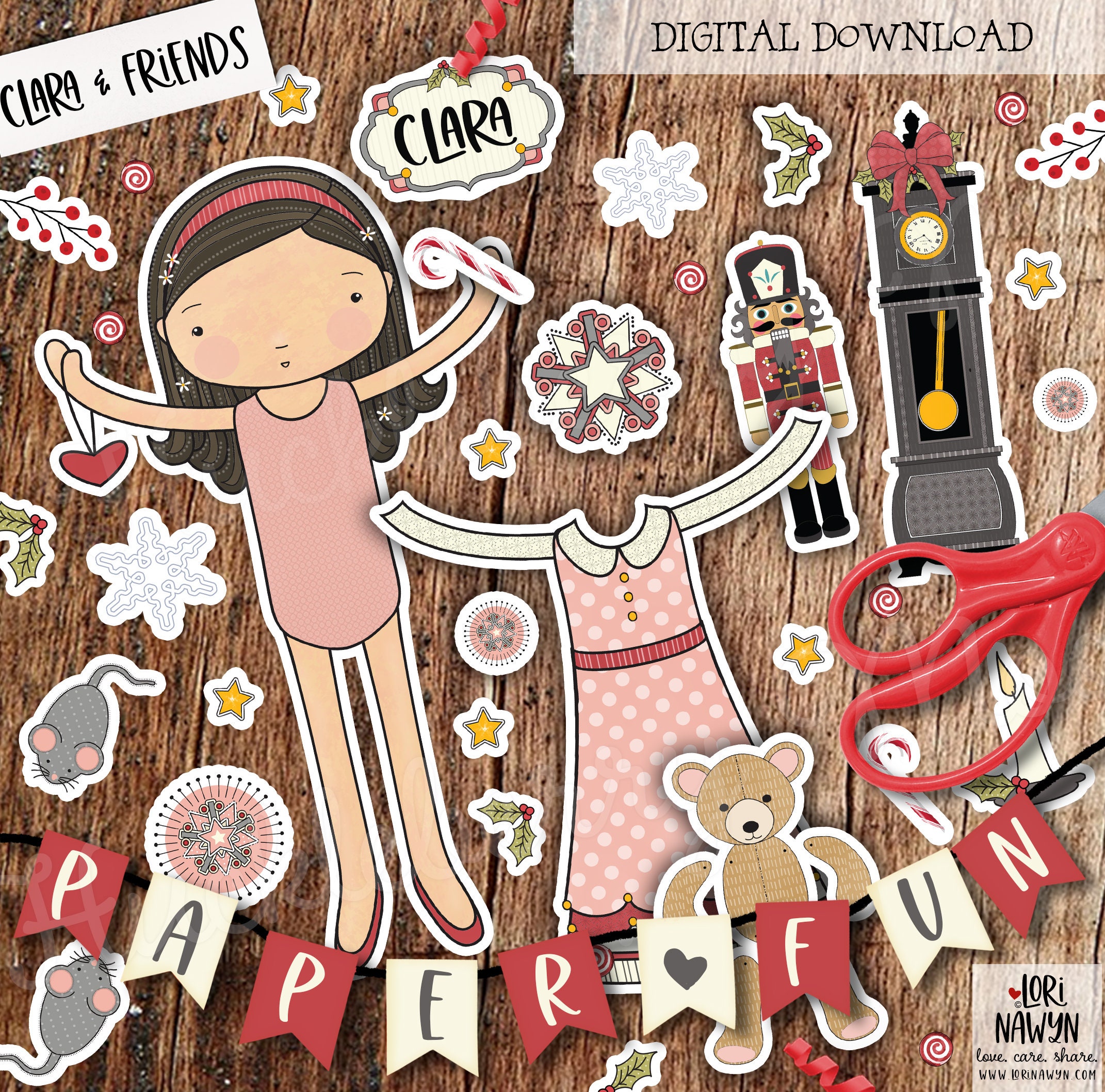 Paper Doll Printable Nutcracker Printable Clara and Friends - Etsy