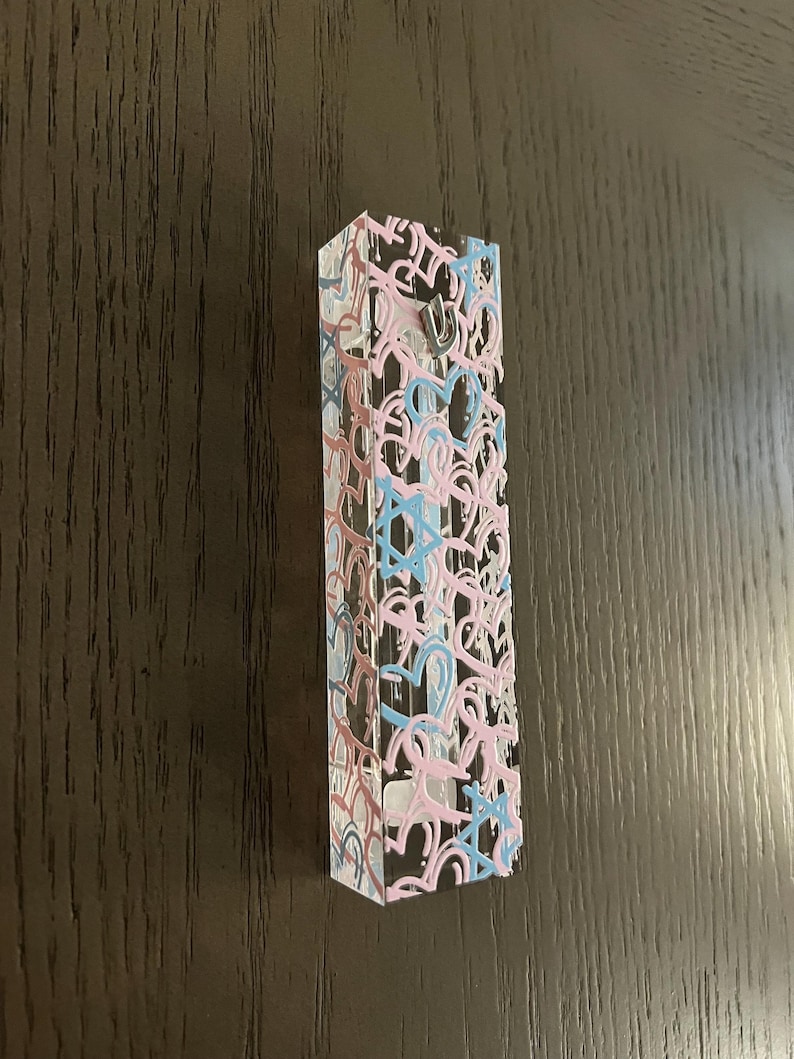 Popjudaica Pastel Graffiti Hearts With Jewish Star Mezuzah ...