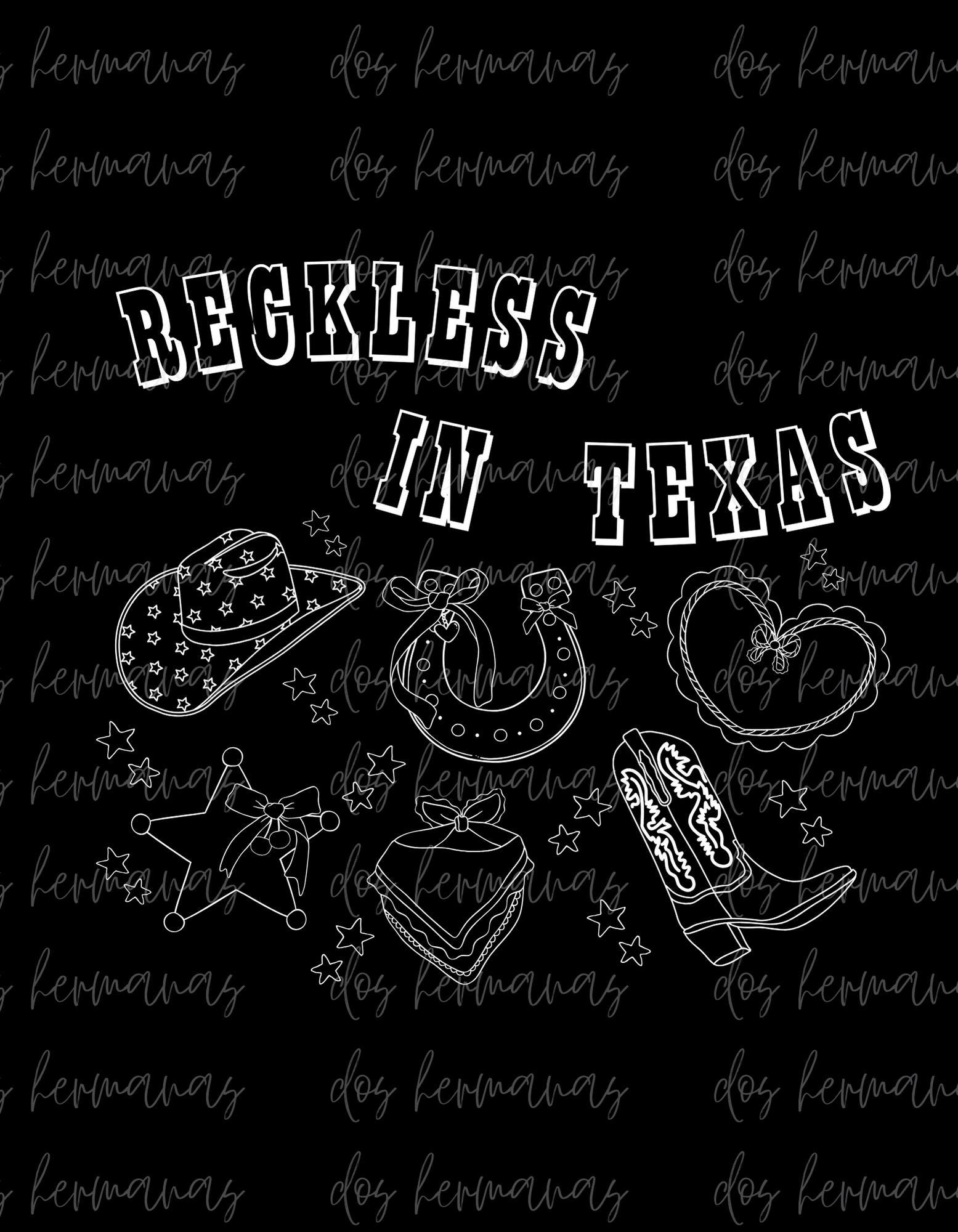 Texas PNG, Reckless, Front and Back Design, Digital, Country PNG - Etsy