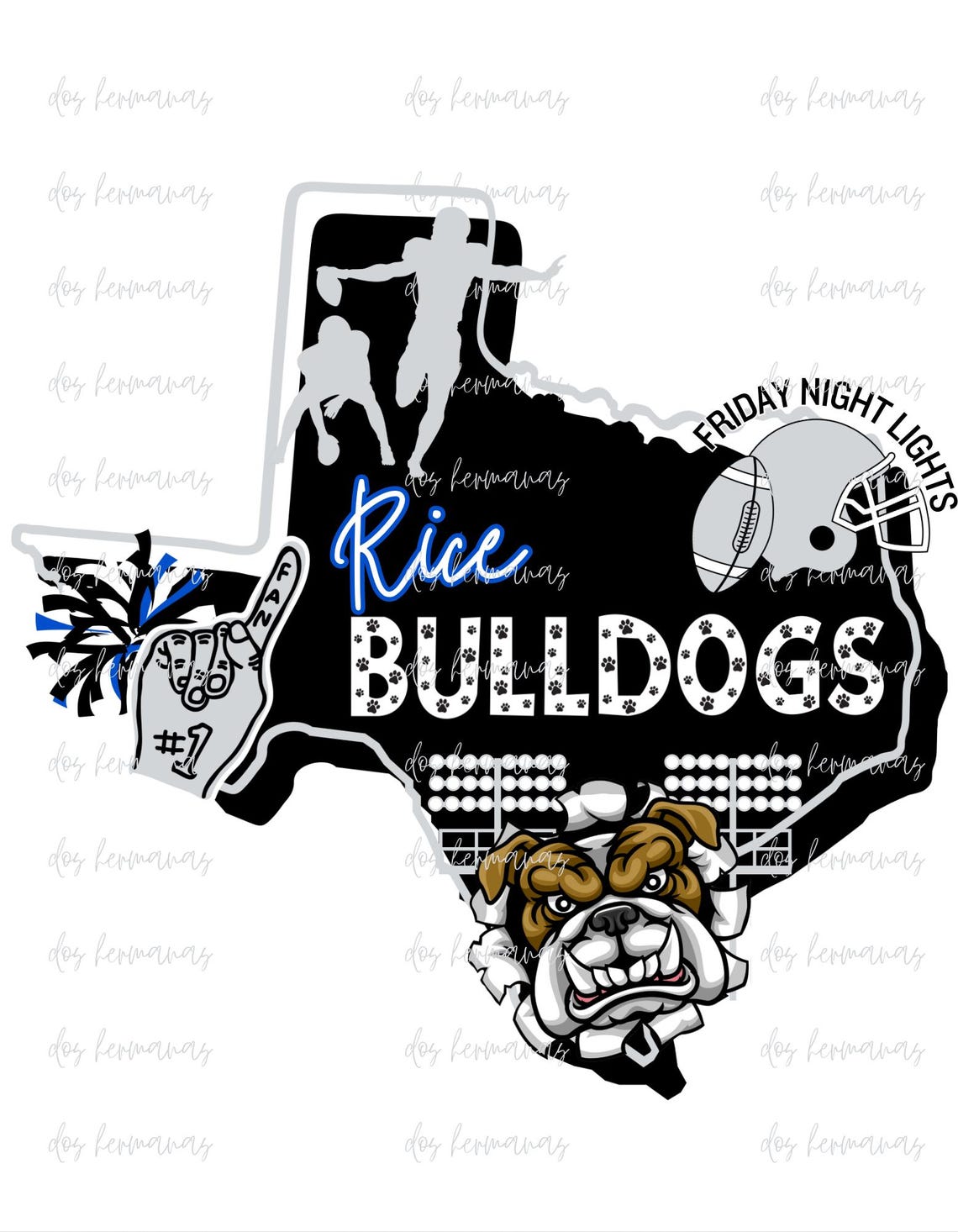 Rice Bulldogs, Texas, PNG, Digital - Etsy