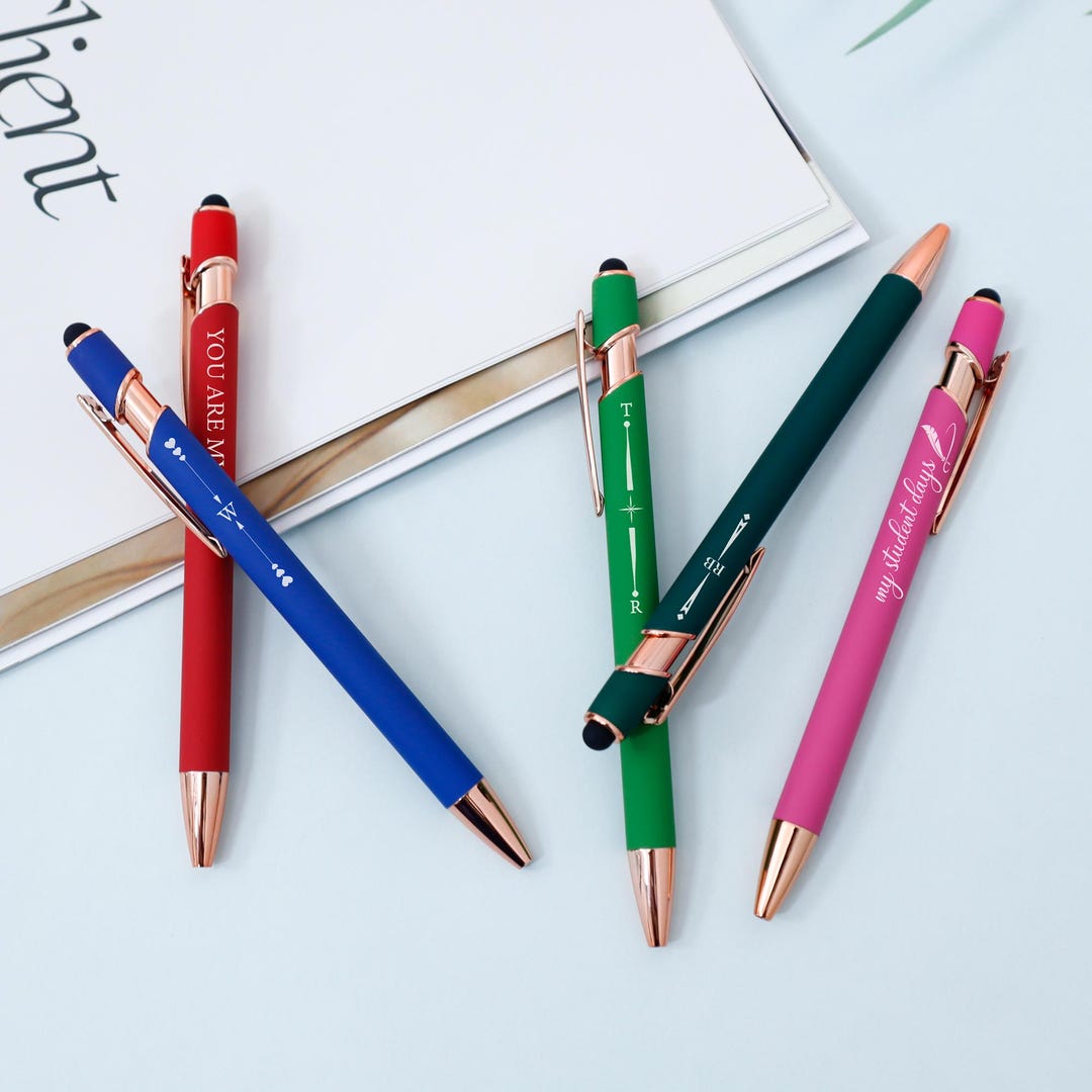 Engraved Soft Touch Ballpoint Pens, Office Supply, Custom Logo Website ...