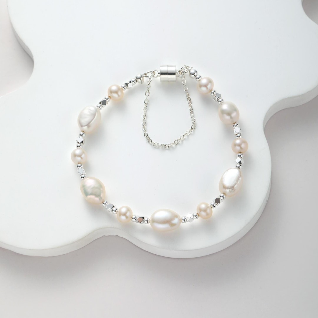 Classic Freshwater Pearl Bracelet,silver Fine Pearl Bracelet,everyday Pearl Bracelet,wedding ...