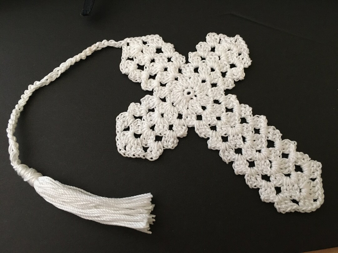 Handmade Crochet Cross Bookmark - Cotton Religious Gift - Etsy