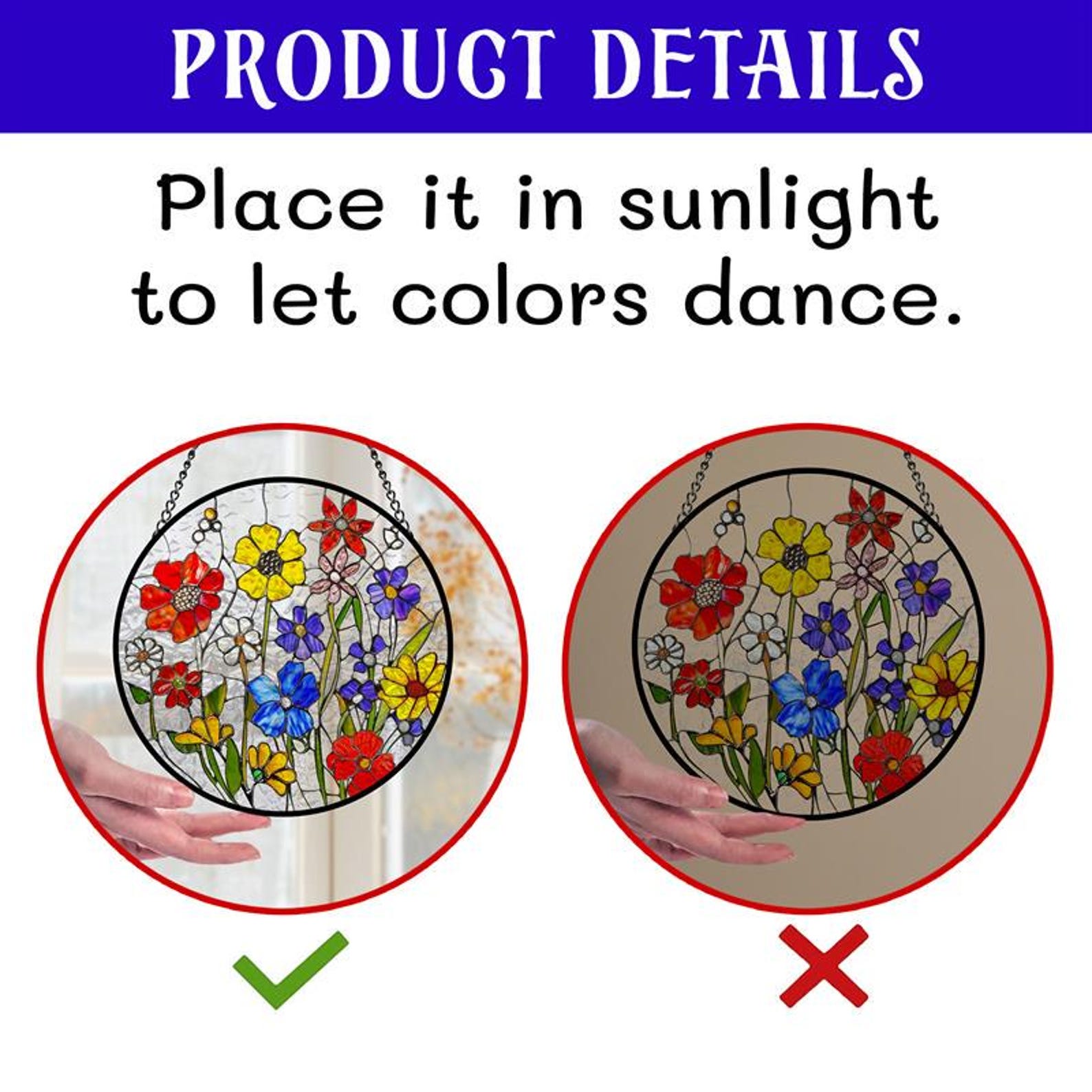 Floral Stained Glass Suncatcher, Colorful Window Decor - Etsy