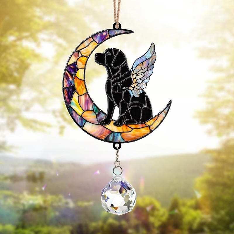 Stained Glass Art Black Lab - Etsy