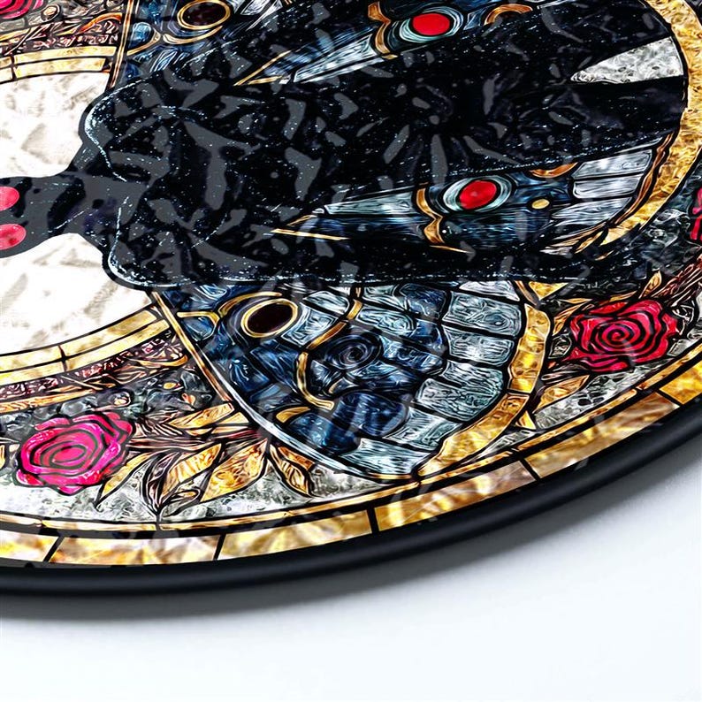 Mothman Stained Glass Suncatcher, Cryptid Window Hanging Decor ...