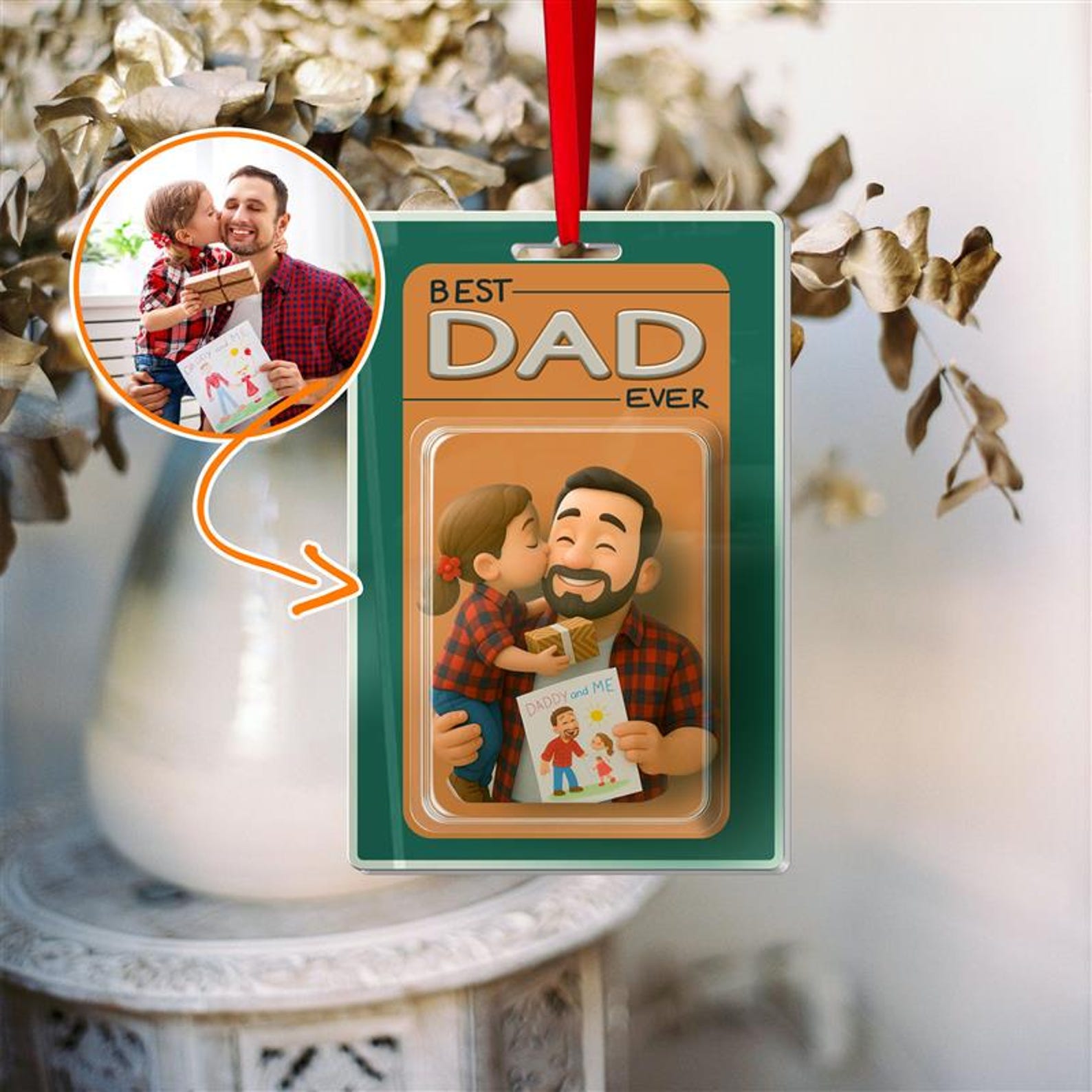 Personalized Dad Photo Acrylic Car Ornament, Father's Day Gift - Etsy