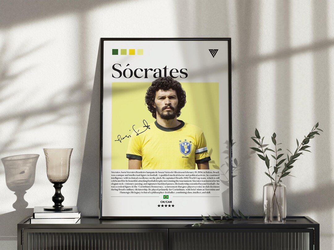 Sócrates Brazil Wall Poster – Digital Download | Iconic Midfield ...