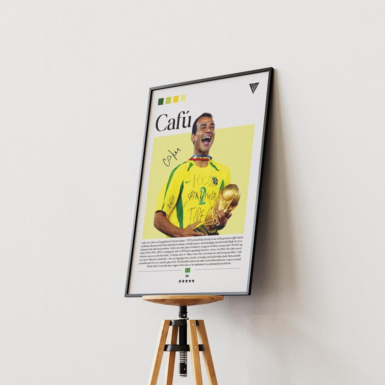 Cafu Brazil Wall Poster – Digital Download | Brazilian Legend Right ...