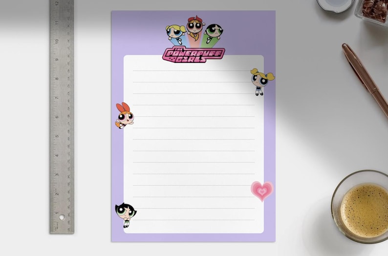 Powerpuff Girls Stationery Printable Notepad Letter Writing Instant ...