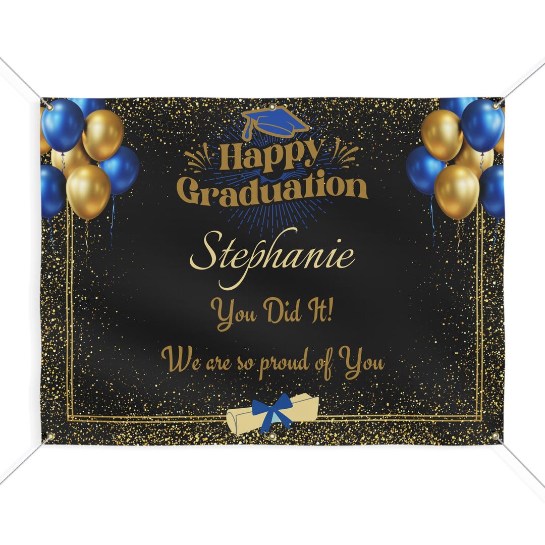 Personalized Graduation Backdrop Banner, Graduation Party Decorations ...