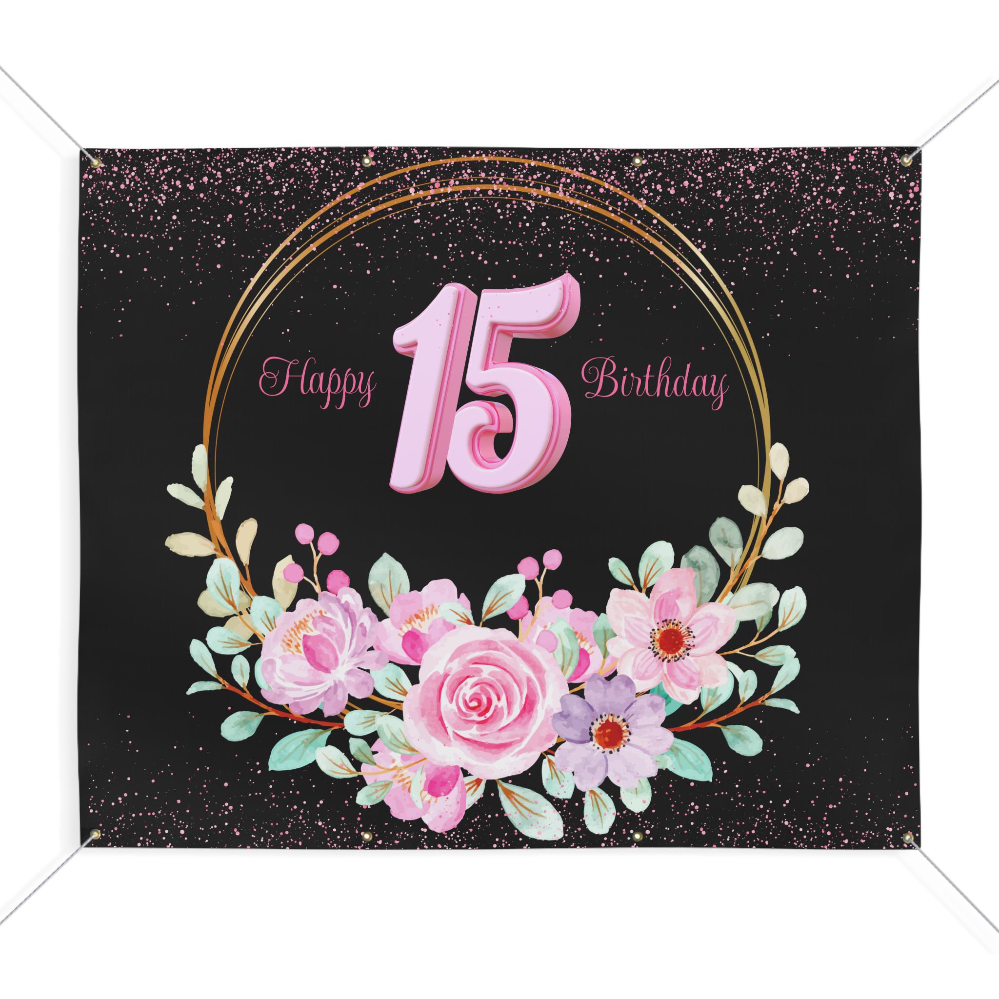 15 Birthday Matte Banner, Quinceanera Backdrop, Quince Backdrop ...