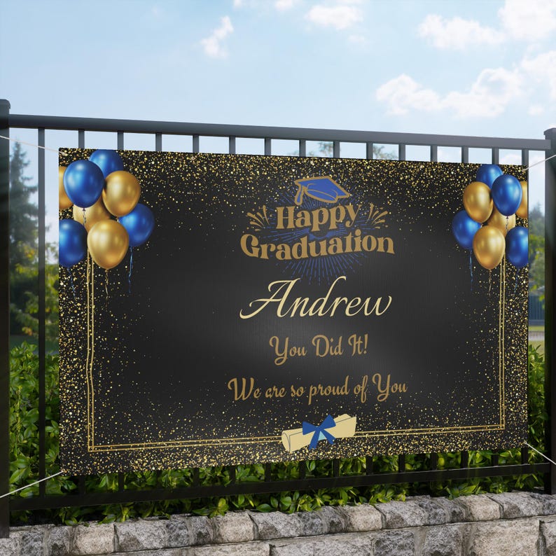 Personalized Graduation Backdrop Banner, Graduation Party Decorations ...