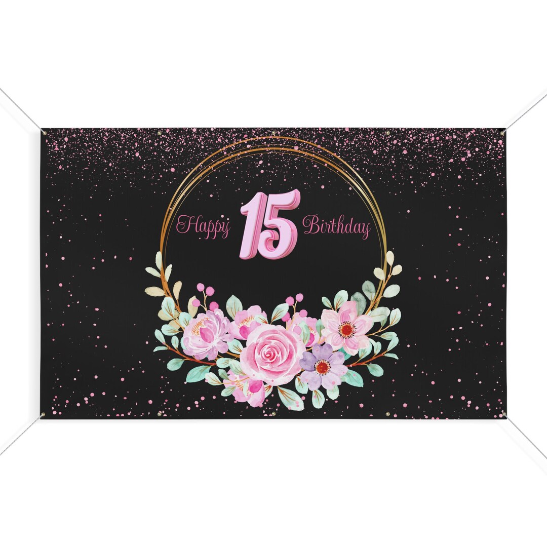 15 Birthday Matte Banner, Quinceanera Backdrop, Quince Backdrop ...