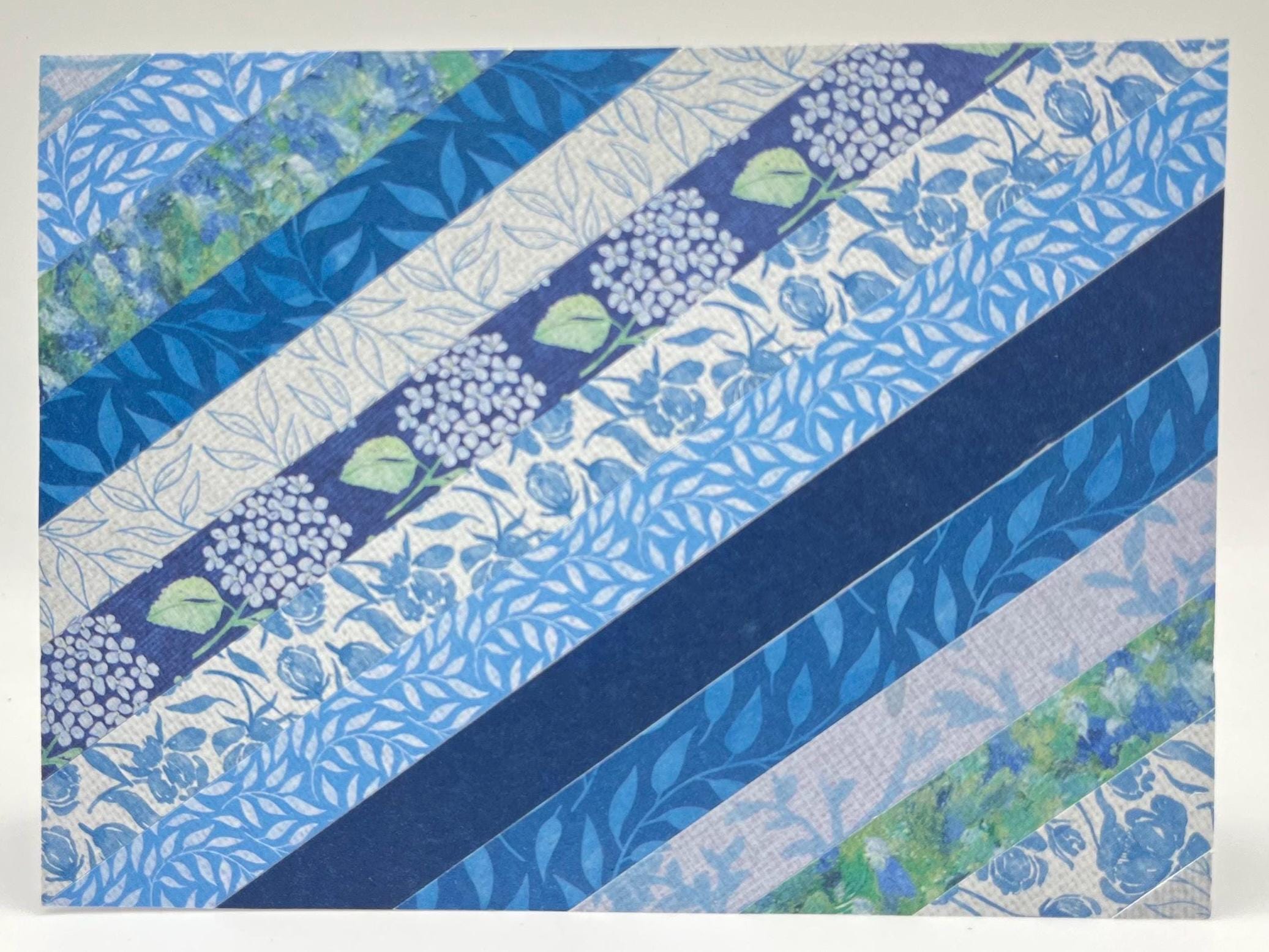 Set of 4 Handmade Blue Bifold Cards | Blank | All Occasion Cards - Etsy