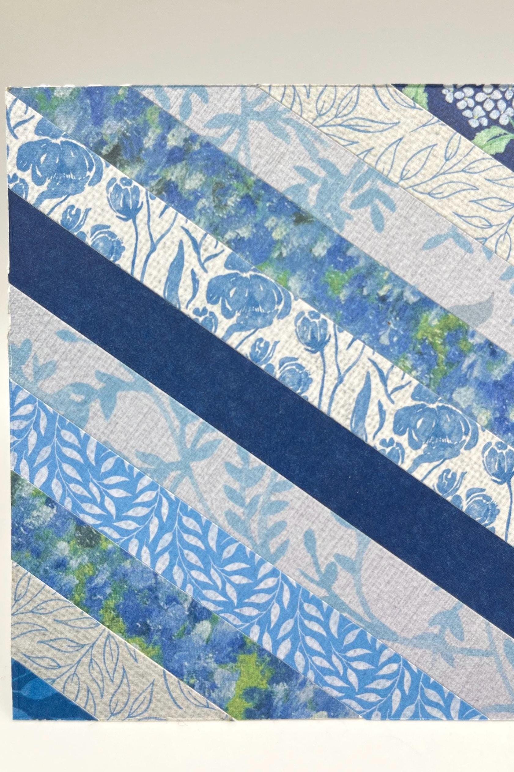 Set of 4 Handmade Blue Bifold Cards | Blank | All Occasion Cards - Etsy