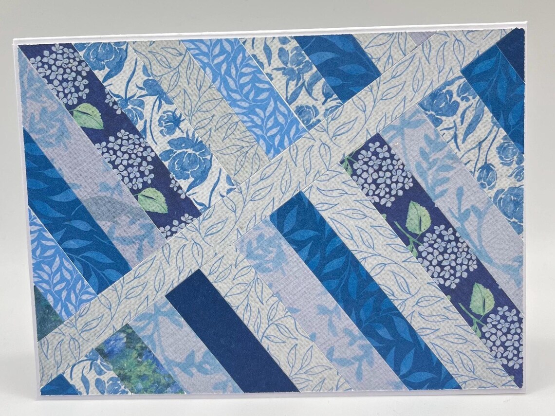 Set of 4 Handmade Blue Bifold Cards | Blank | All Occasion Cards - Etsy