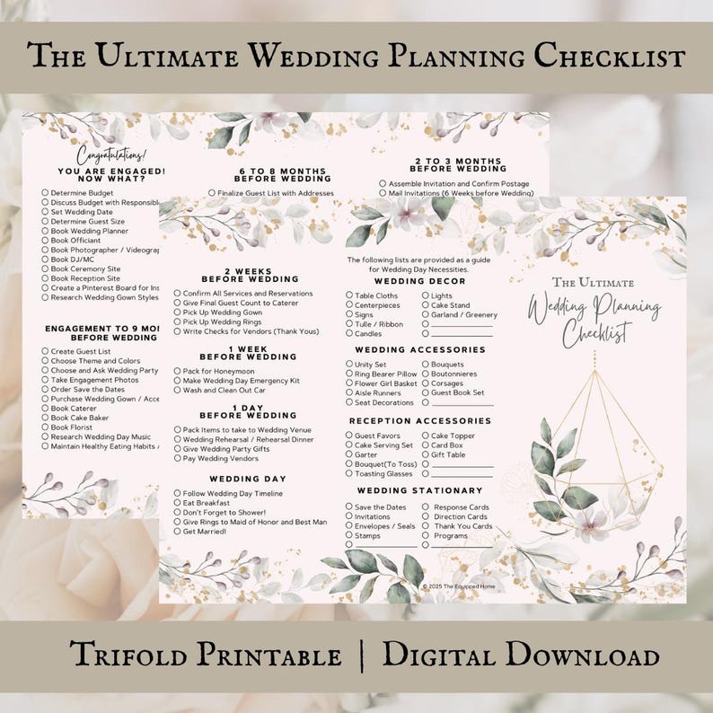 The Ultimate Wedding Planning Checklist - Etsy