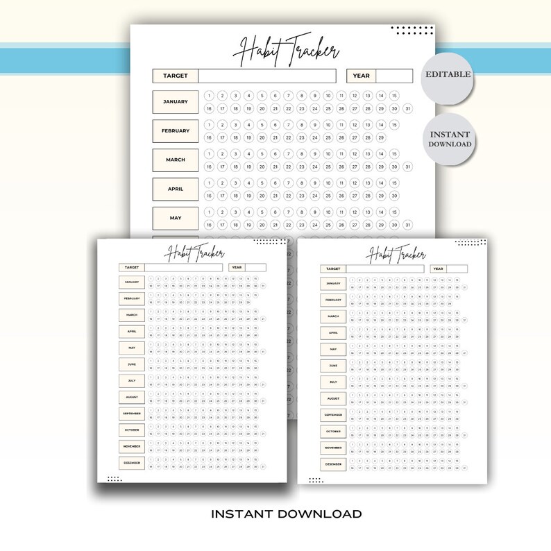 Modern White Habit Tracker Checklist Planner, Goal Tracker, Daily ...