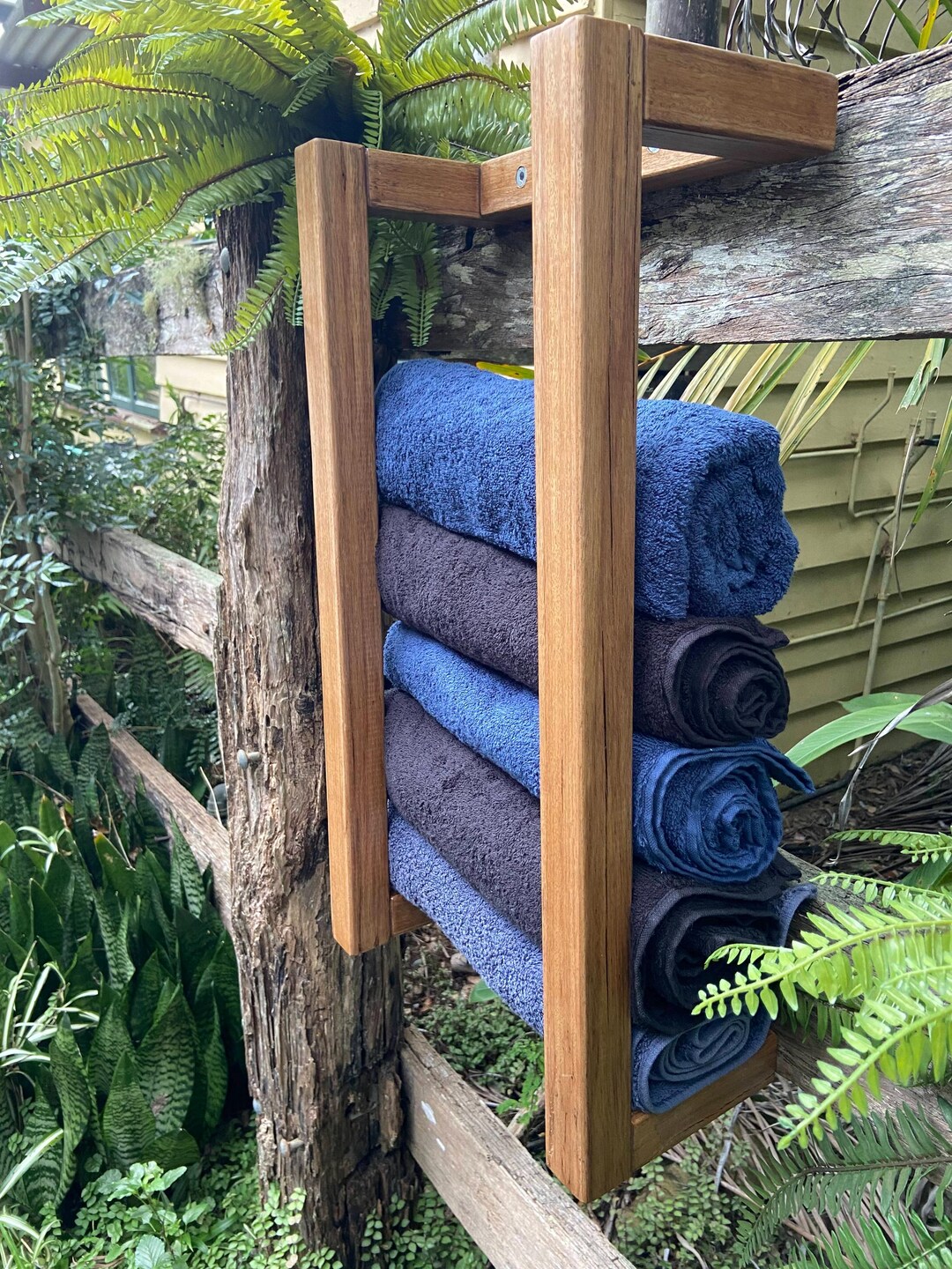 Floating Towel Rack (tasmanian Oak) - Etsy