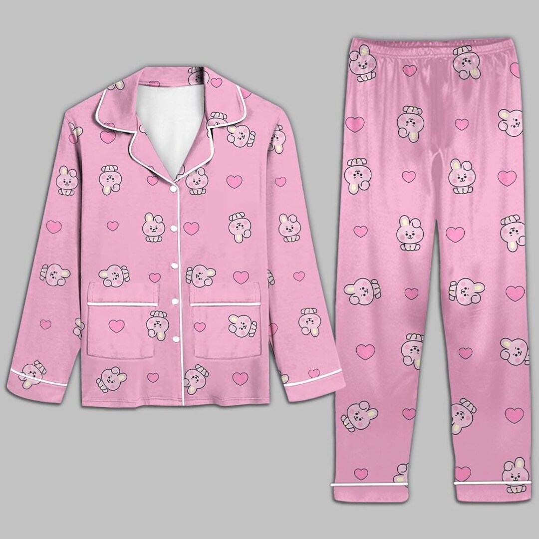 BTS Jungkook Pajama Set, Kpop Bangtan Christmas Pajamas, Bt21 Cooky ...
