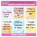 60 Printable Affirmation Cards for Women: Daily Motivation, Positivity ...