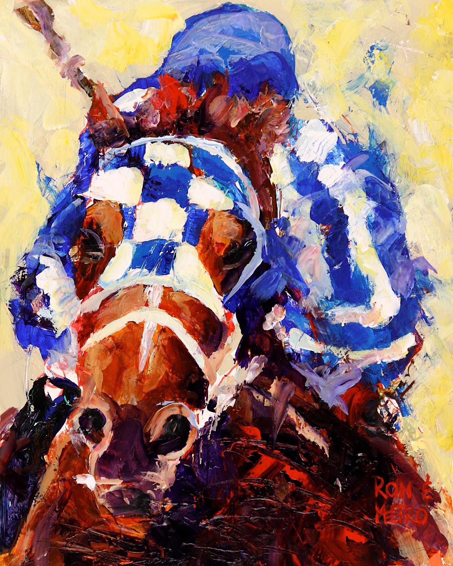 High Resolution Race Horse Secretariat Print of Original Fine Art ...