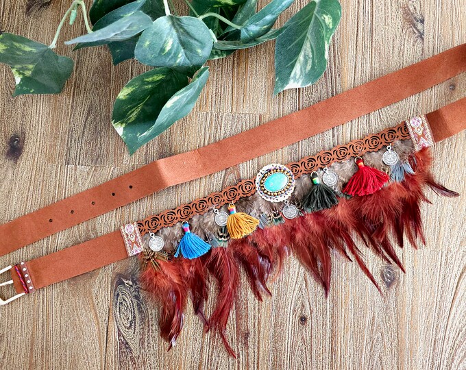 Bohemian Feather Belt - Etsy
