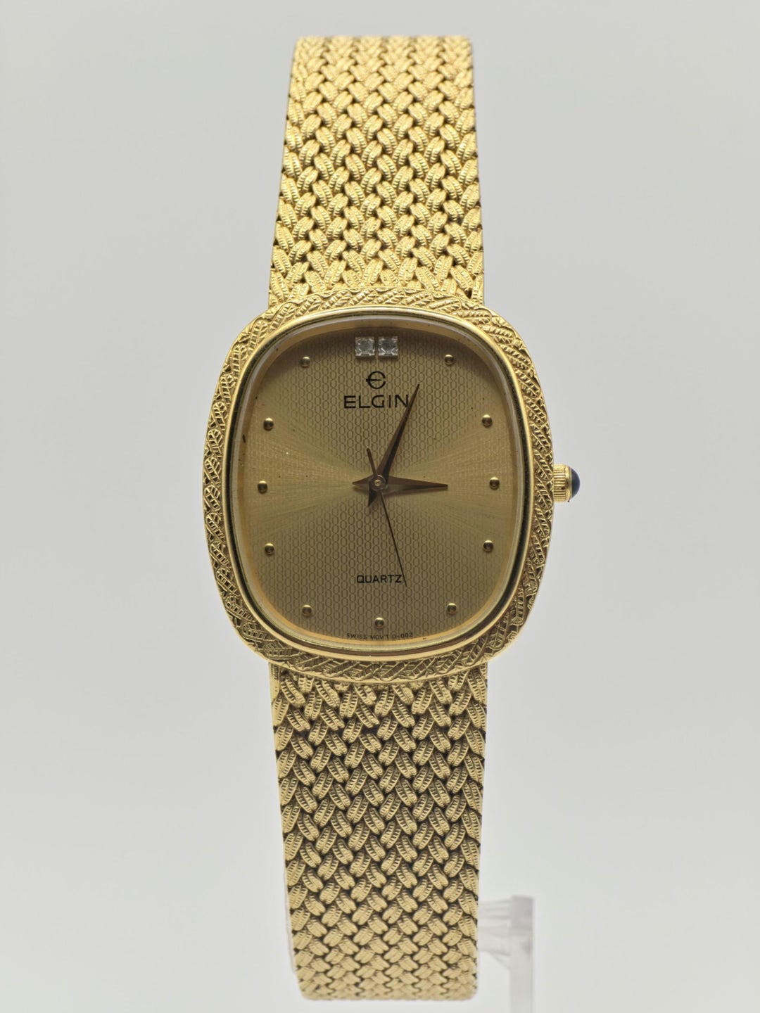 Vintage Elgin Gold-tone Dress Watch | Swiss Quartz, Engraved Case - Etsy