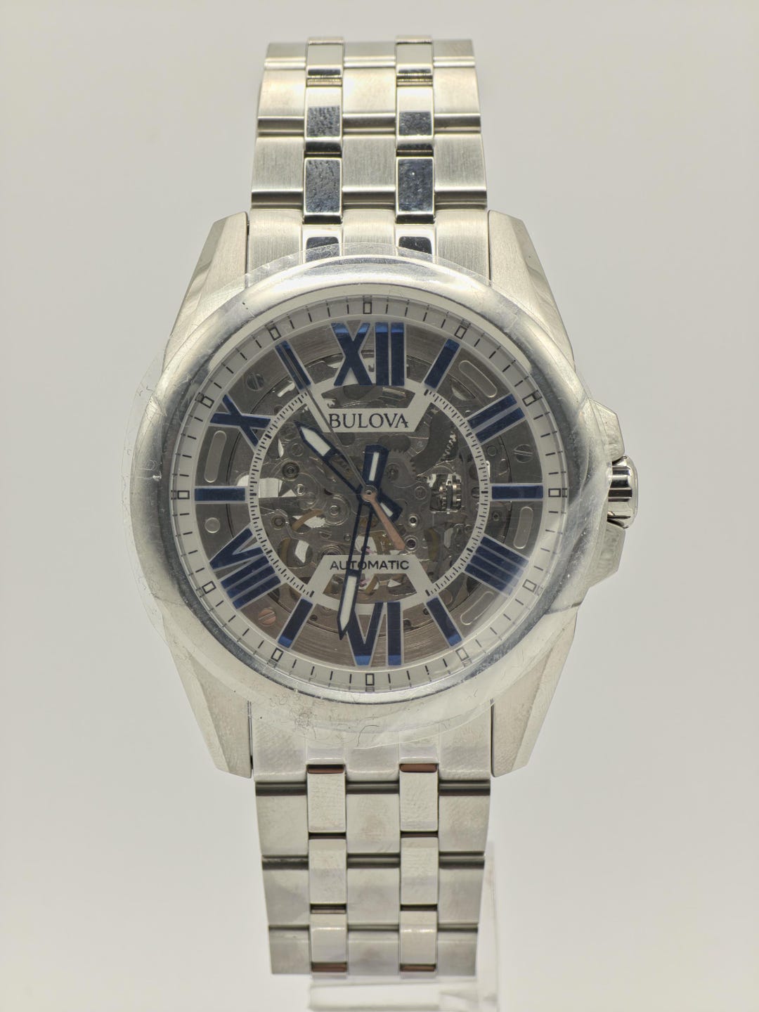 Bulova Automatic Skeleton Dial Stainless Steel Men’s Watch Like New ...