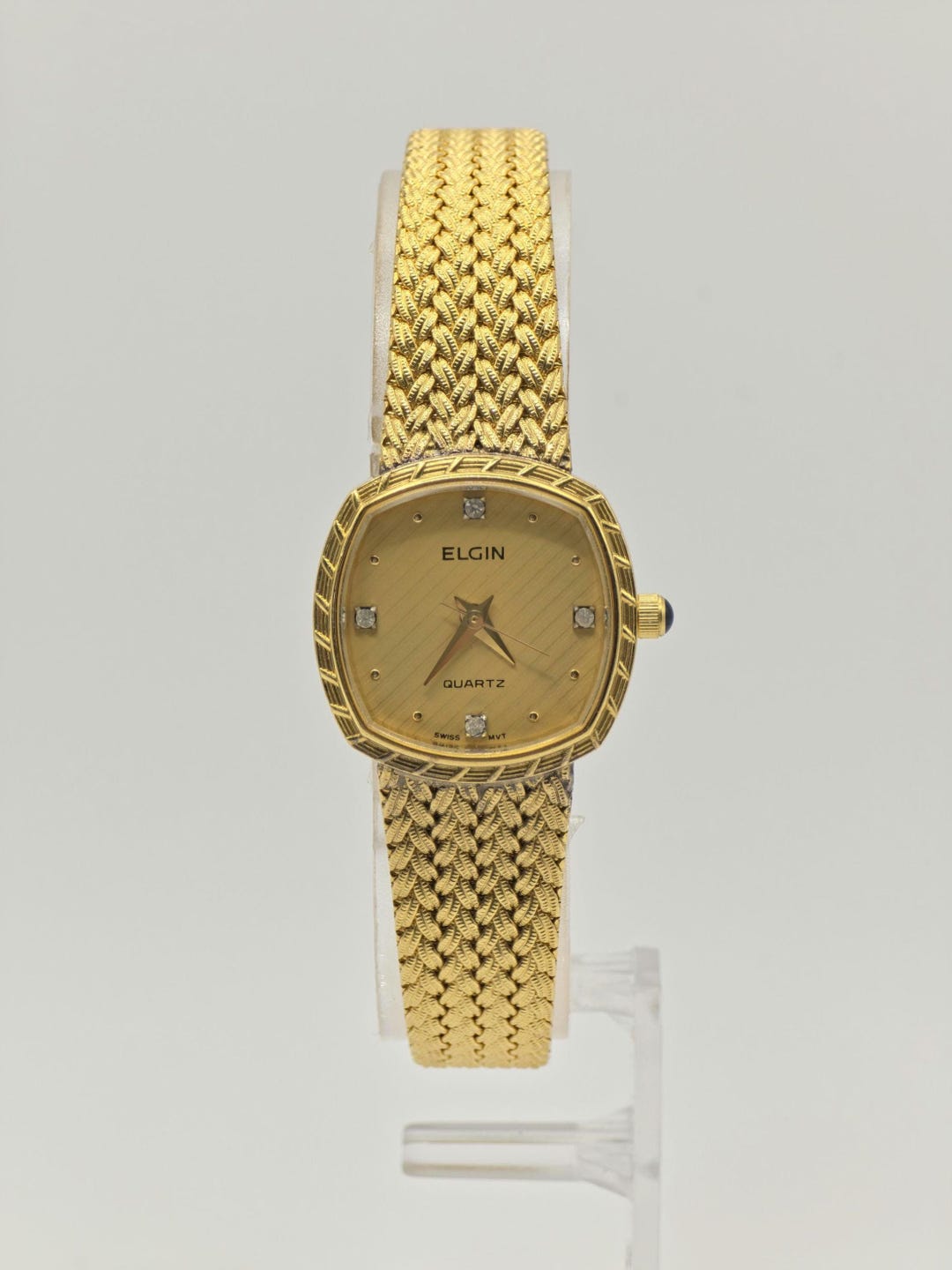 Elgin FK267 – Vintage Swiss Ladies’ Watch – Gold-tone Weave Bracelet ...