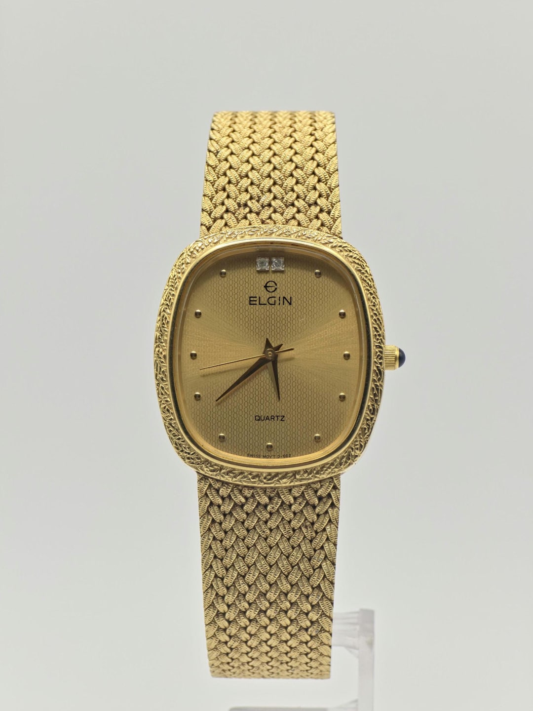 Vintage Elgin Gold-tone Watch | Swiss Quartz, Engraved Bezel - Etsy