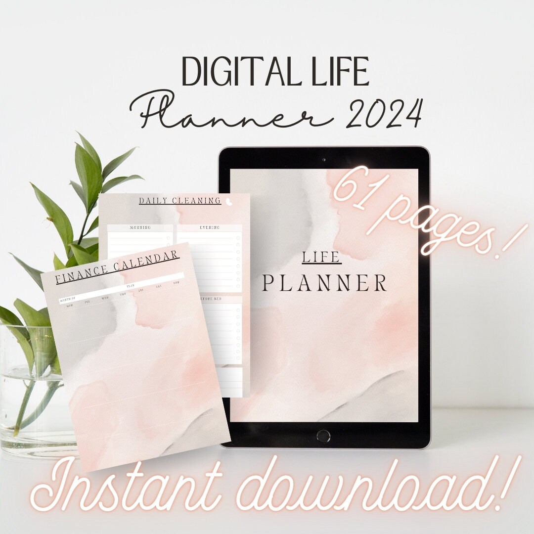 2024 Digital Life Planner Hyperlinked Digital Planner for Goodnotes ...