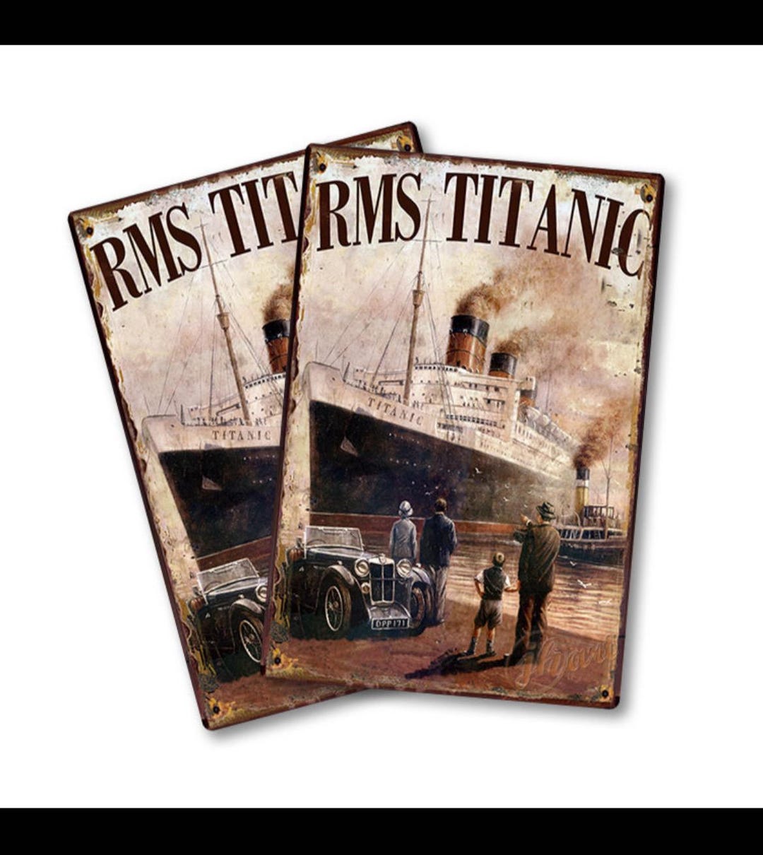 RMS Titanic Distressed Vintage, Solid Metal Sign 12" X 8", Sunken ...