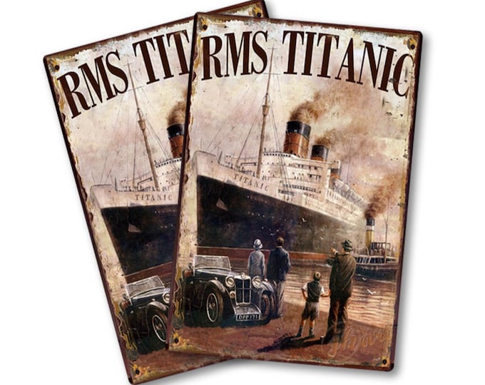 RMS Titanic Tin Sign, Sepia, Large 15.75" X 12", Gift, Nautical, White ...