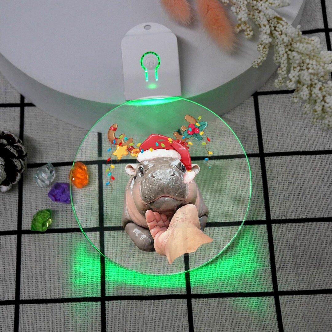 Cute Hippo Neon Sign, Baby Hippo Led Sign, Little Hippo Led Light ...