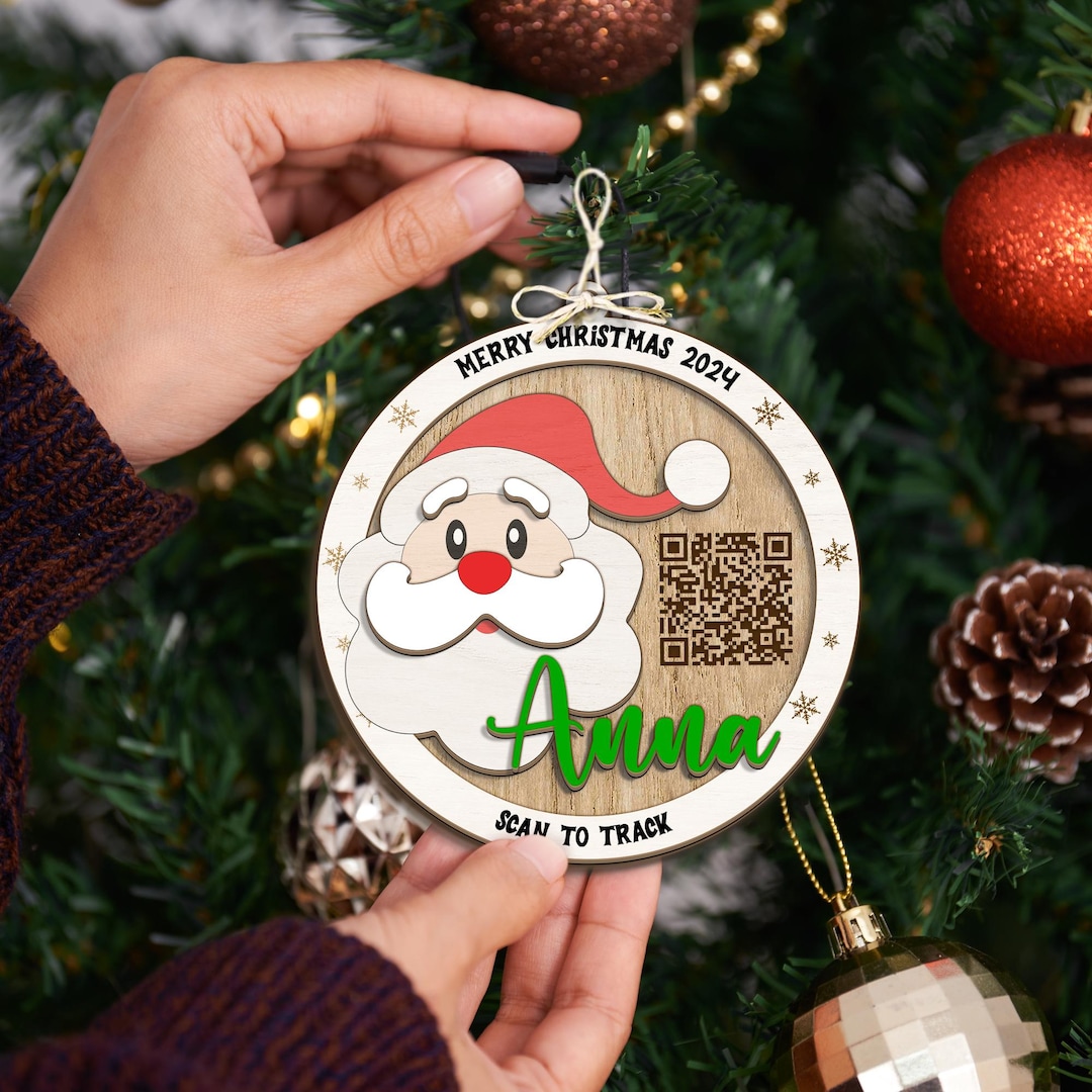 Santa Tracker Christmas QR Code Tracker, Santa Tracker Ornament, Santa ...