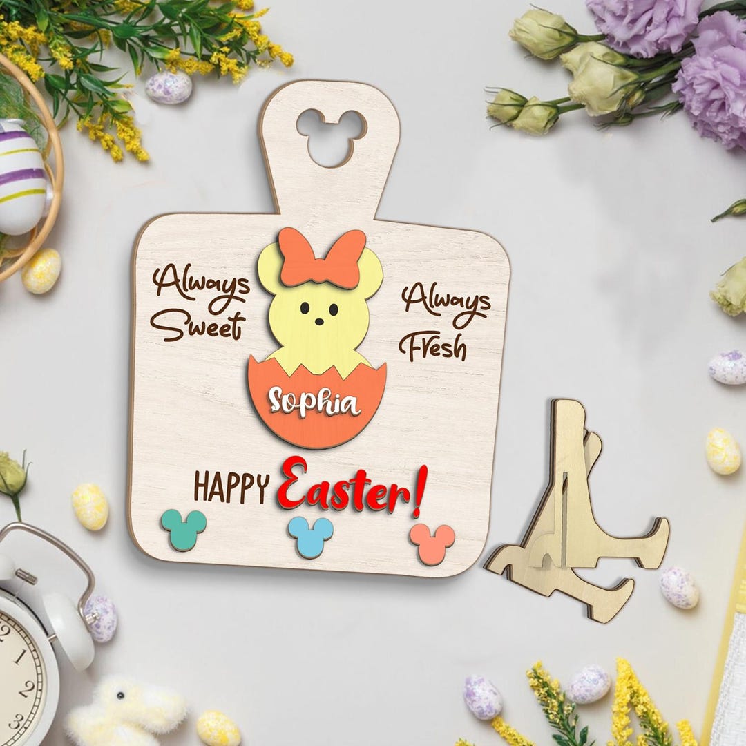 Personalized Easter Egg Wooden Sign, Custom Name Sign, Easter Bunny ...