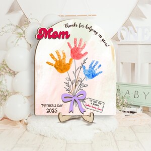 Personalized Flower Handprint Sign, Mother's Day Gift, Gifts for Mom ...