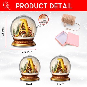 Christmas Alphabet Letters Snow Globe Graphic, Christmas Ornament ...