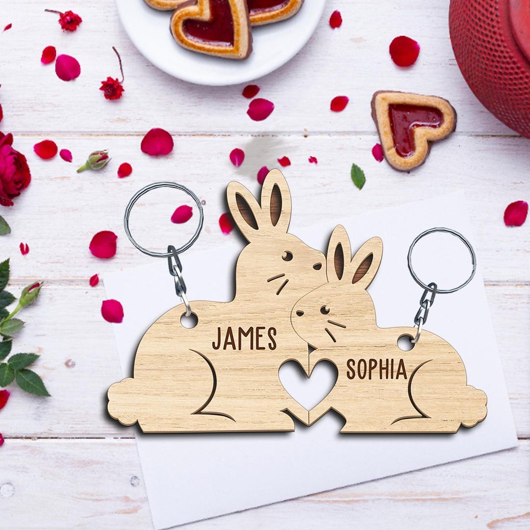 Personalized Initial Heart Keychain Set, Matching Keychains for Her ...