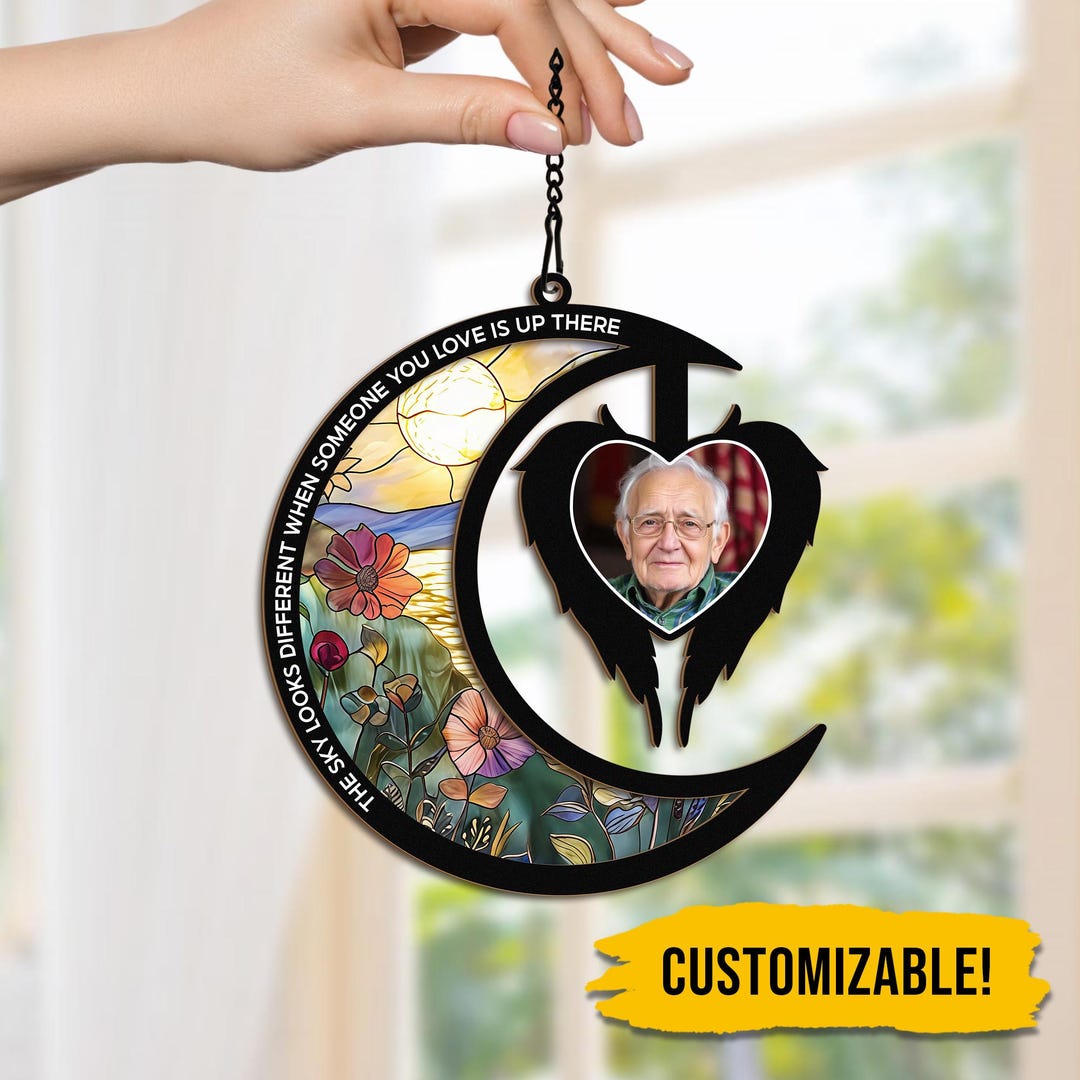 Personalized Dad Photo Suncatcher, the Sky Looks Different Suncatcher ...